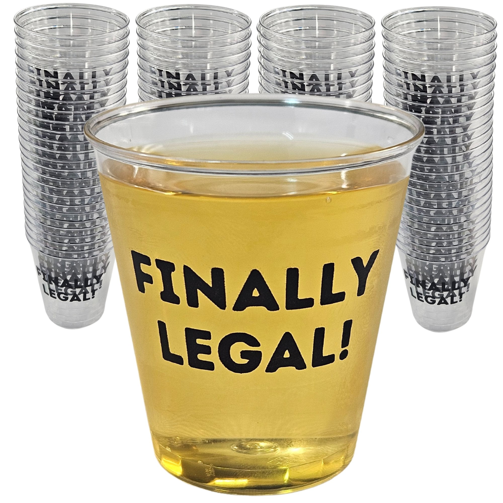 Cloverjoyed Finally Legal 21st Birthday Plastic Shot Glasses, 100 Pack ...