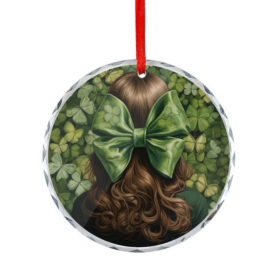 Clovers Bow Print Christmas Ornament Unique Gift Idea Green Lucky ...