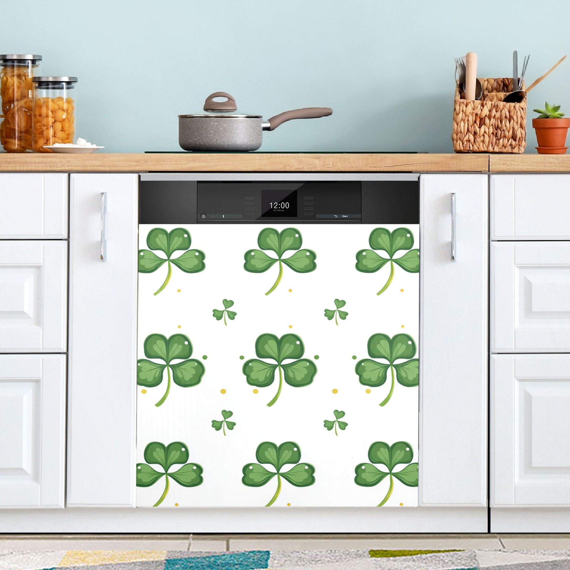 Clovers Dots St Patricks Day Dishwasher Magnet Refrigerator Magnetic ...
