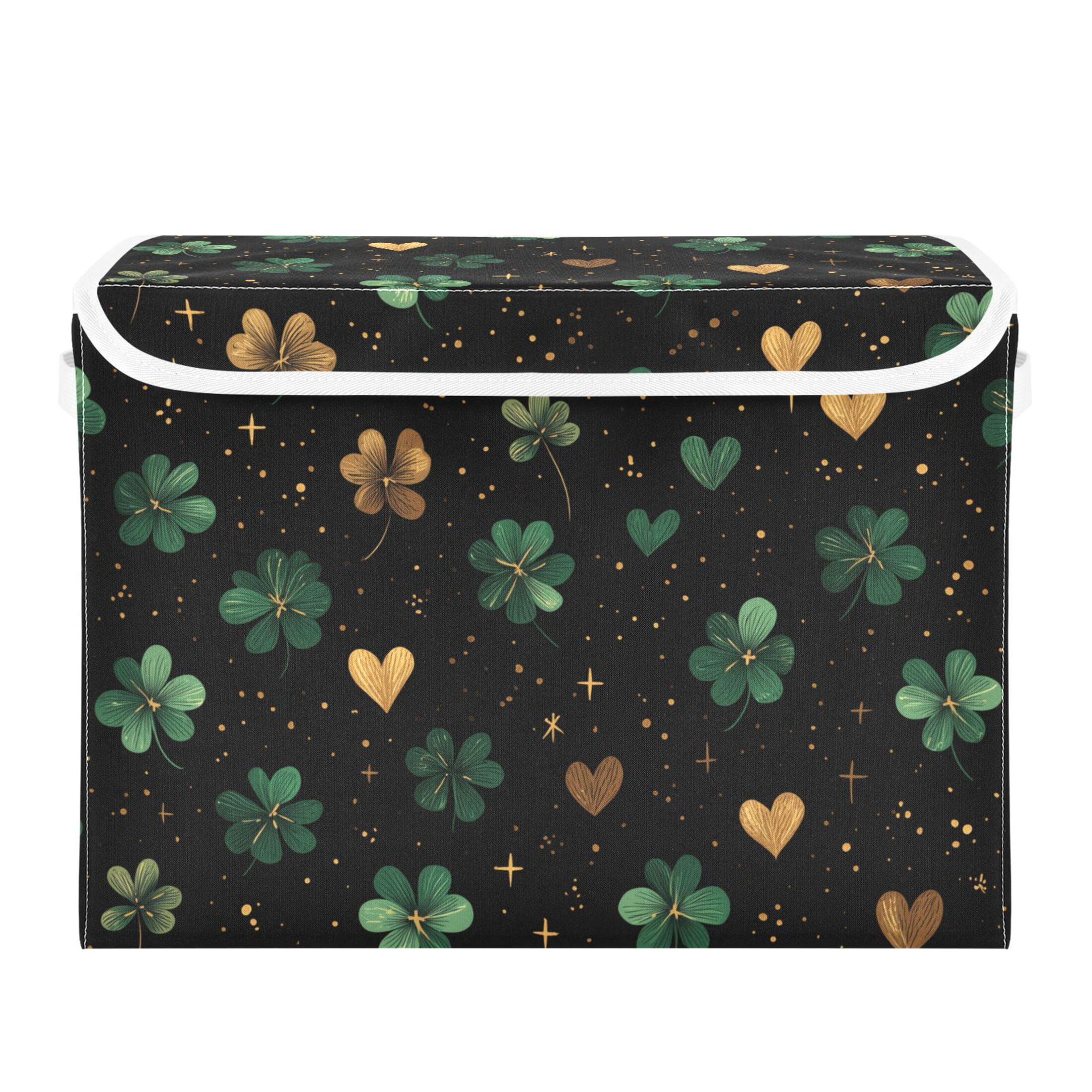 Clovers Gold Hearts Valentine St Patricks Day Foldable Storage Bins ...