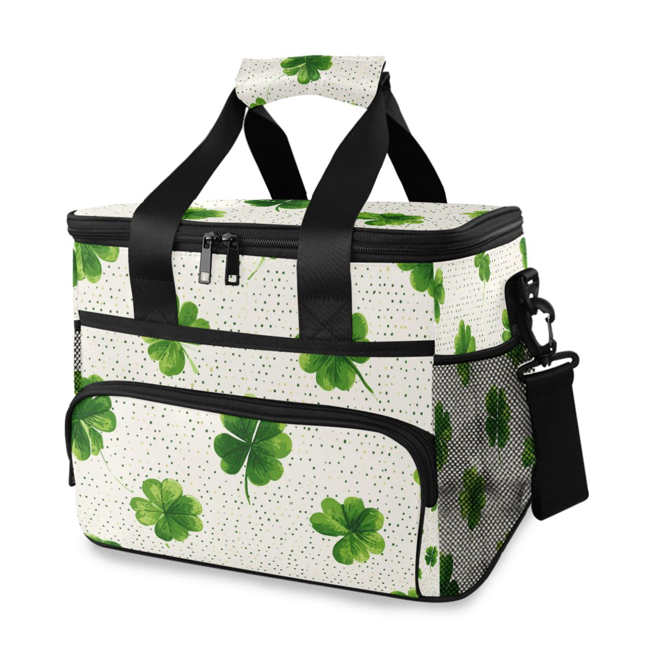 Clovers with Dots St Patricks Day Portable Cooler Lunch Box Reusable ...