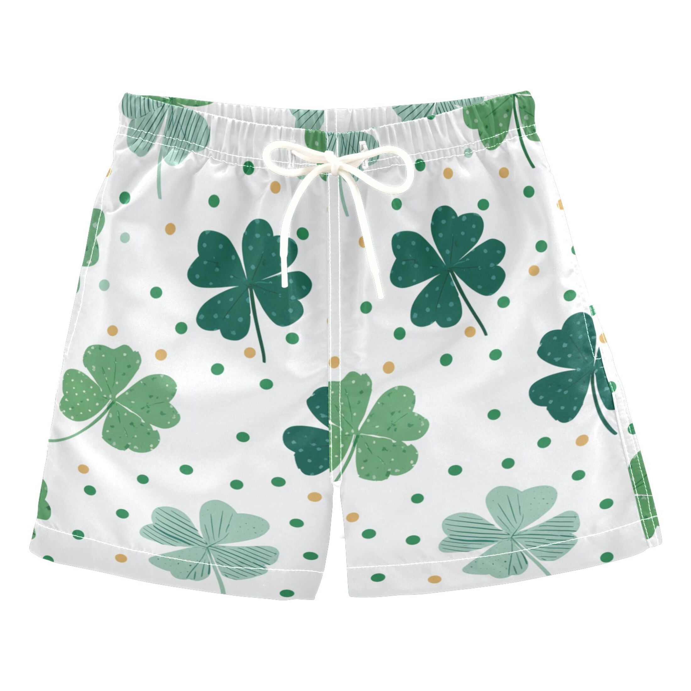 Clovers with Polka Dots St Patricks Day Swim Trunks Board Shorts Beach ...
