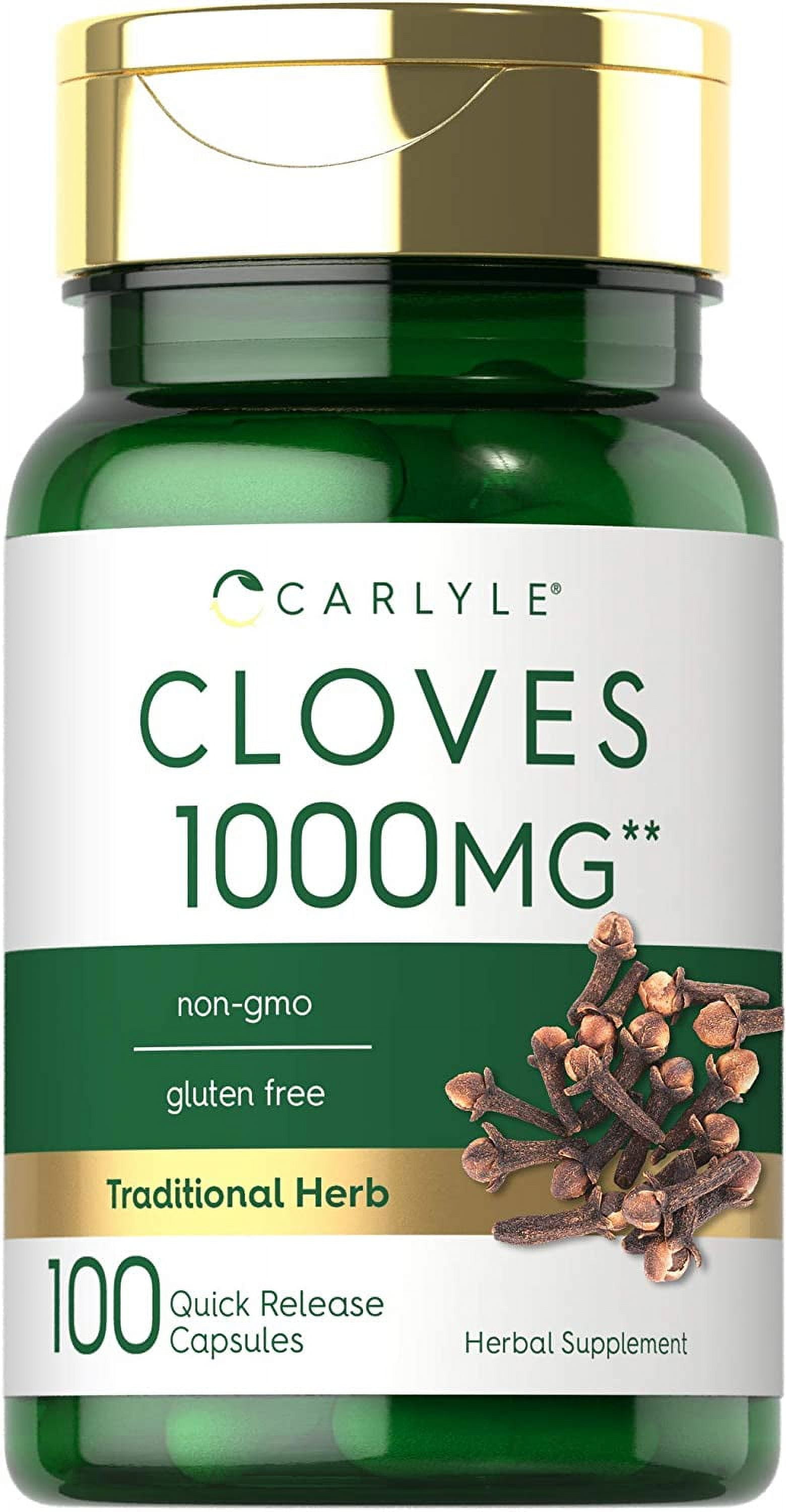 Carlyle Organic Ground Clove Supplement | 1000mg | 100 Capsules | Non ...