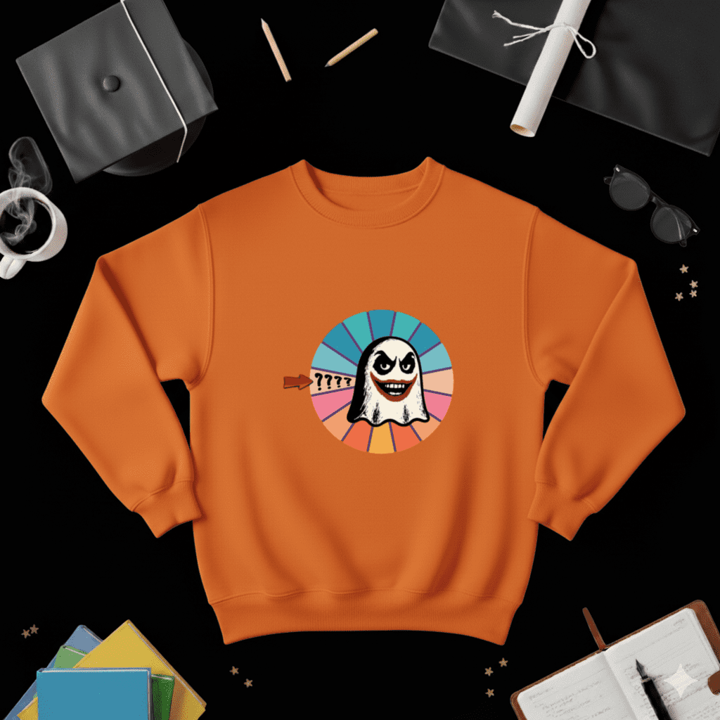 Clown Boo Ghost Funny Creepy Circus Halloween Cartoon Costume Art ...
