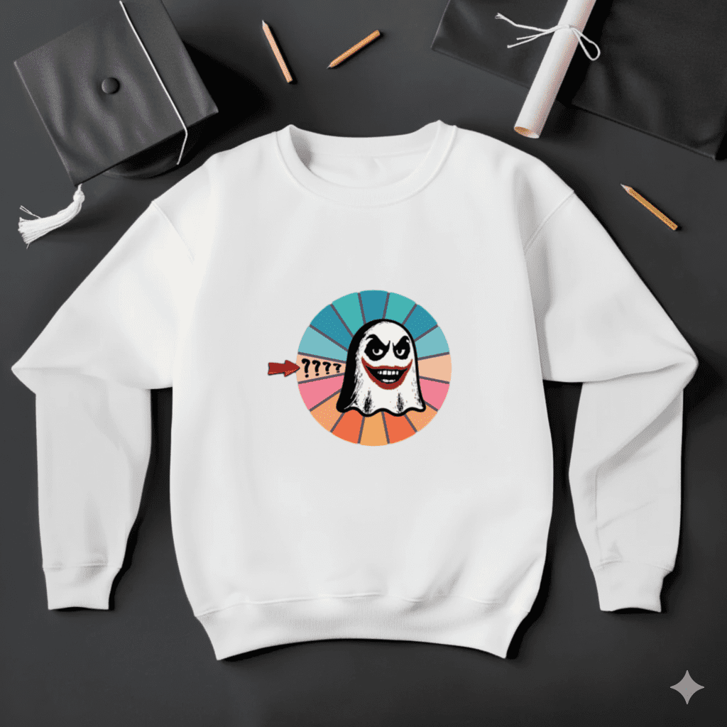Clown Boo Ghost Funny Creepy Circus Halloween Cartoon Costume Art ...