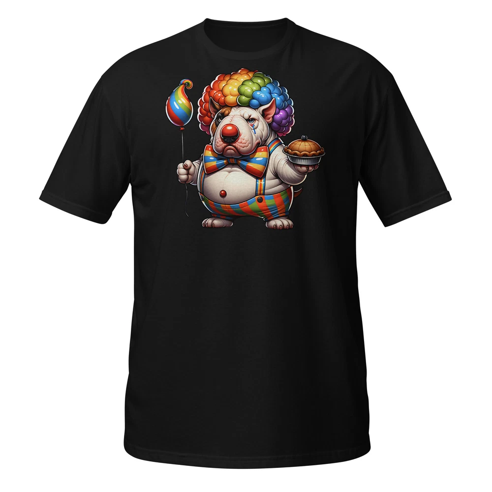 Clown Bull Terrier Grumpy Dog Rainbow Costume Circus Pup Graphic Unisex ...