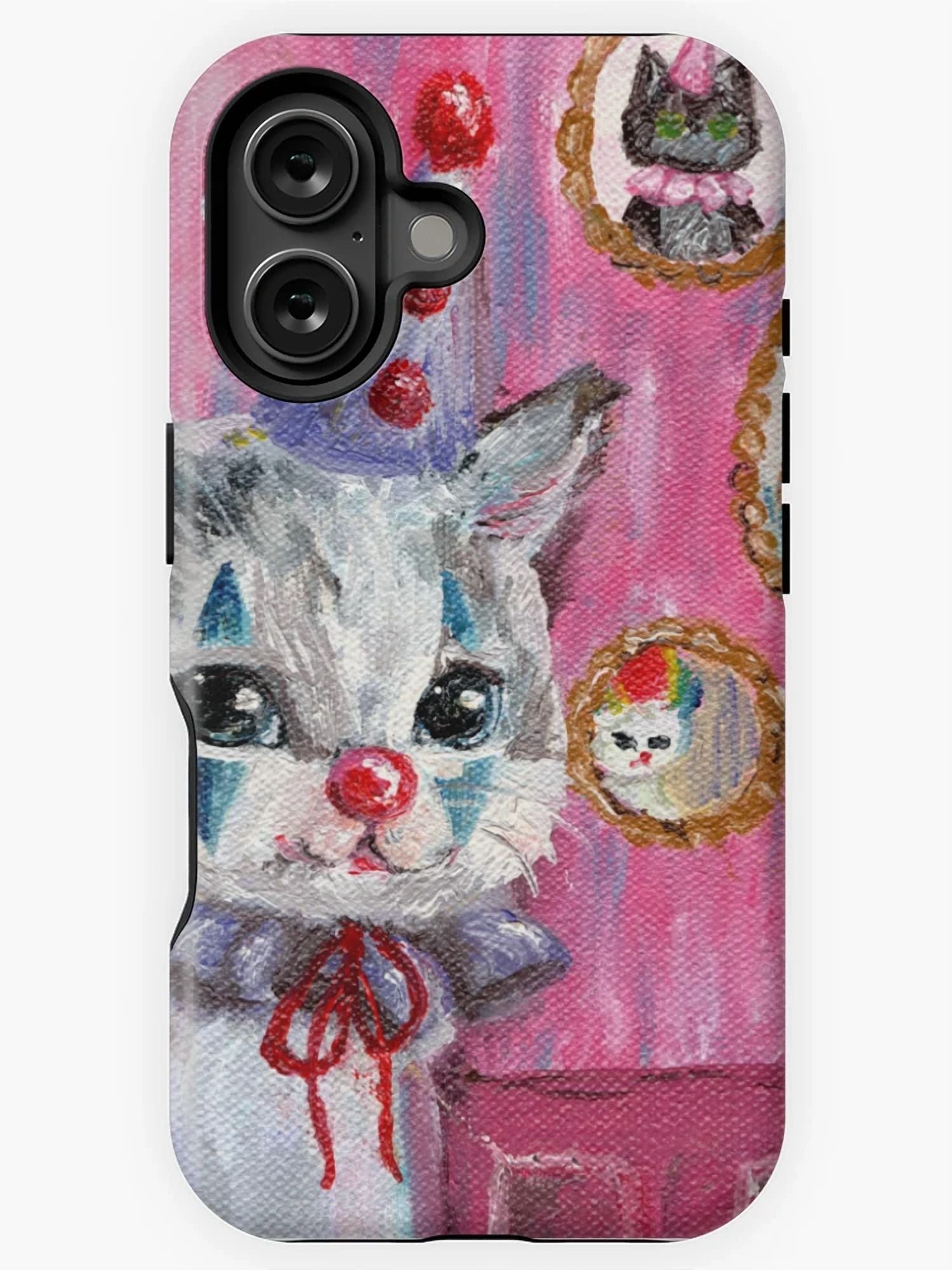 Clown Cat Oil Painting Art Case for iPhone 17 16 15 14 13 12 11 Pro Max ...
