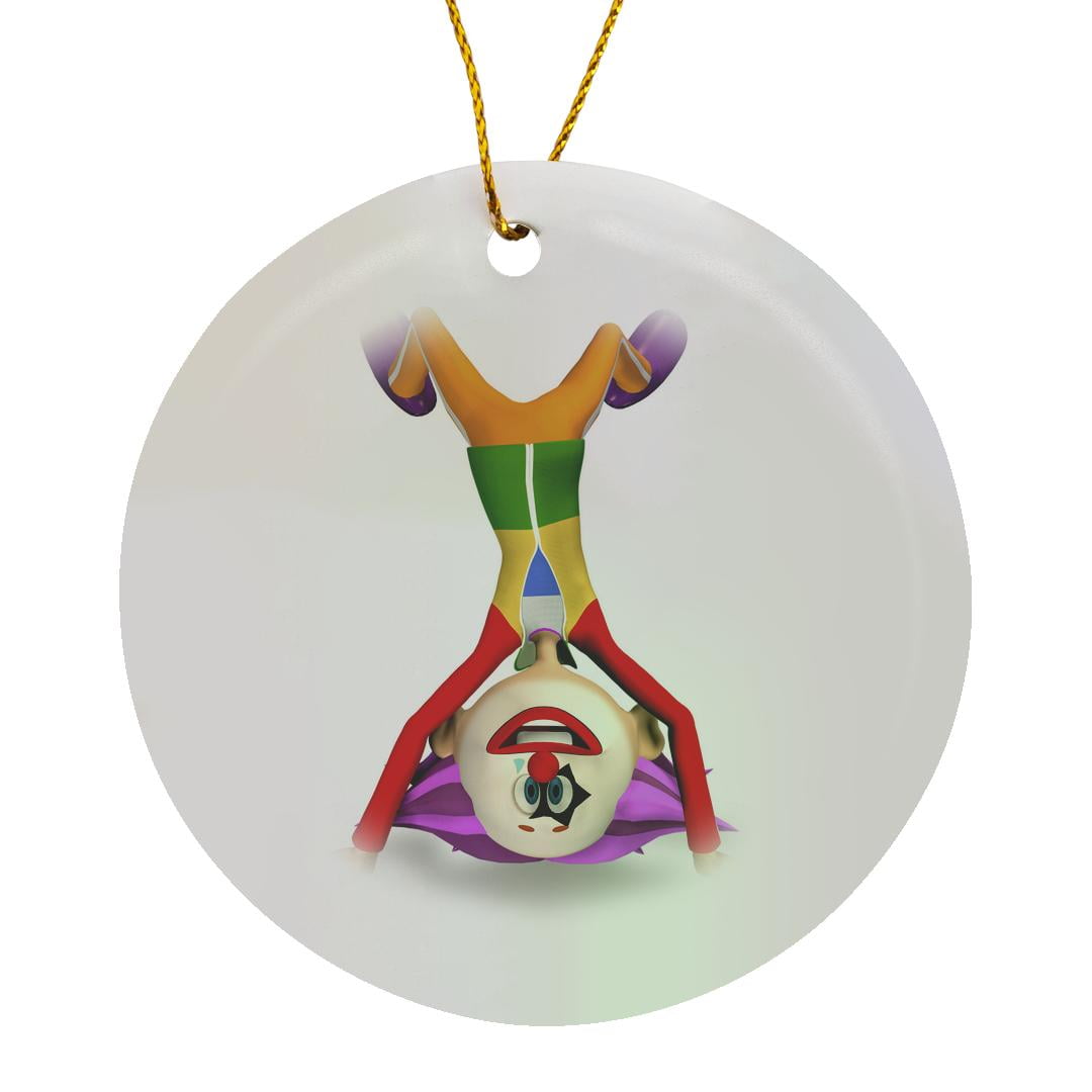 3drose, Clown Doing Handstand, Circle Porcelain Ornament - Walmart.com