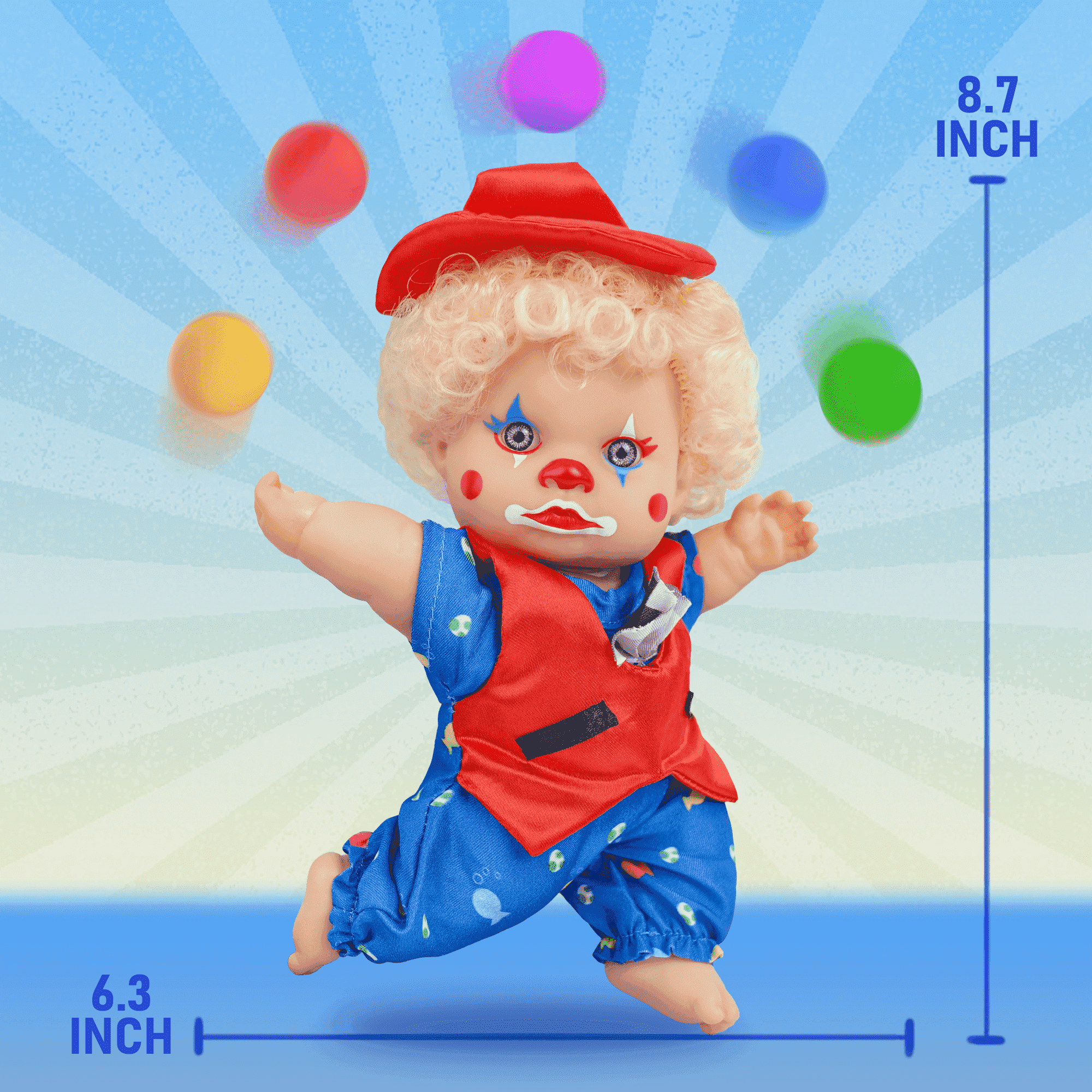 Toy Choi's Clown Baby Doll, 8.7-inch Flexible Clown Figure with ...