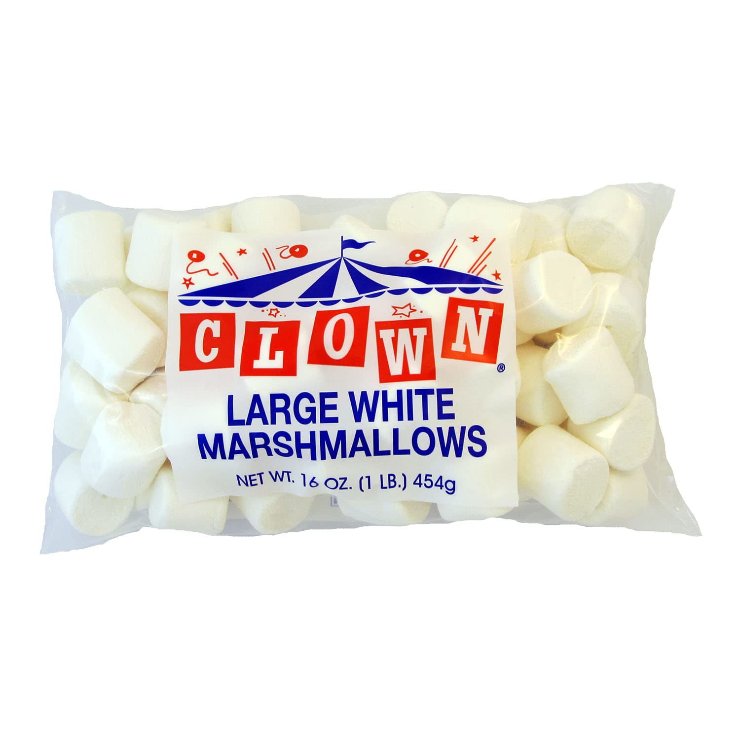 Clown Global Brands Large White Marshmallows | 12 Count / 1 lb Packages | Fat Free, Gluten Free ...