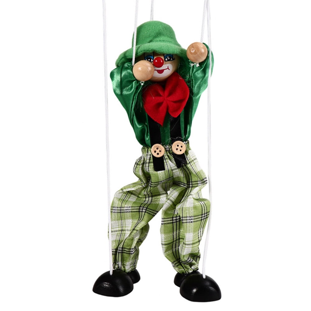 Clown Hand Marionette Puppet Toys Children's Wooden Colorful Marionette ...