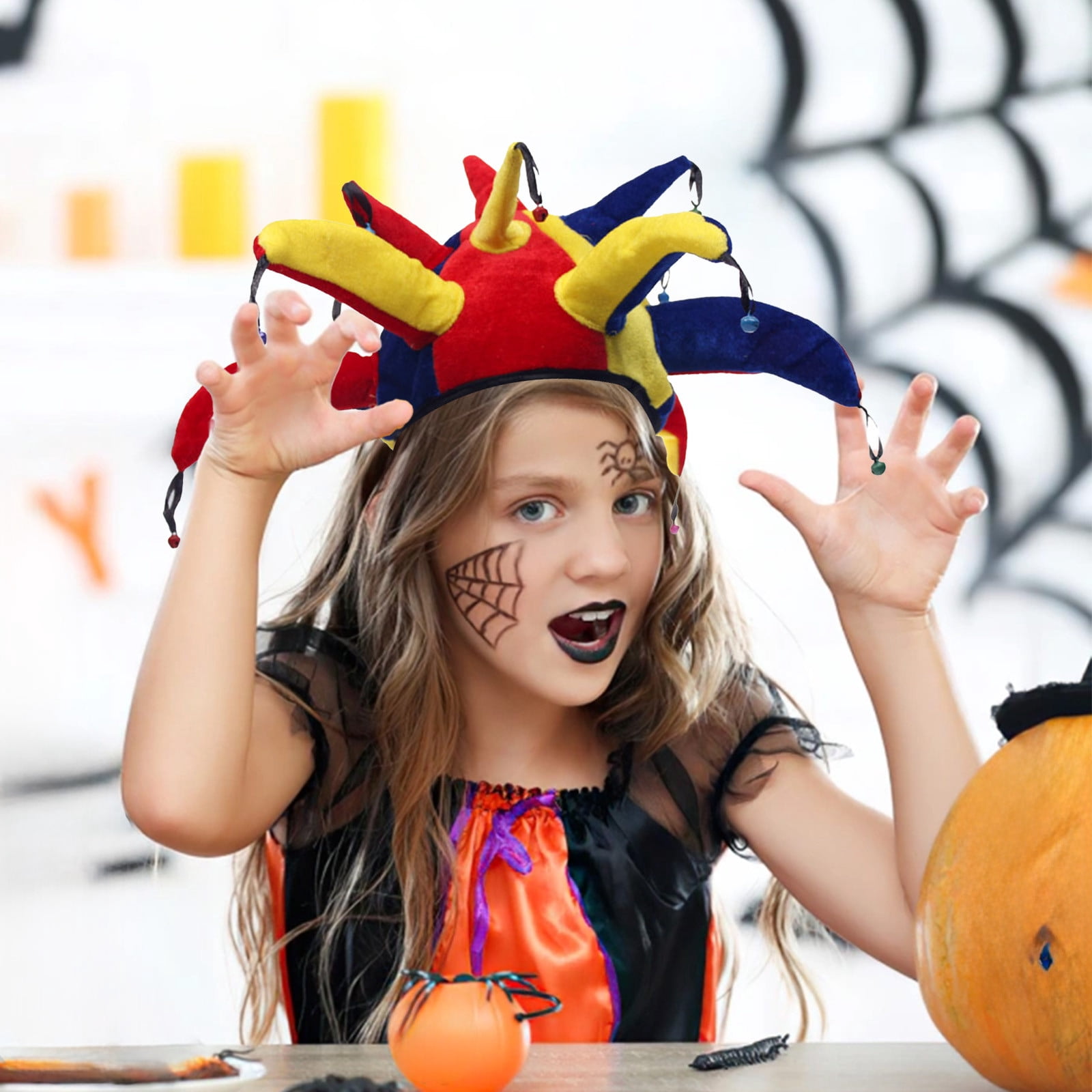 Clown Hat, Halloween Costume Hat, 13 Cornered Colorful Clown Hat with ...