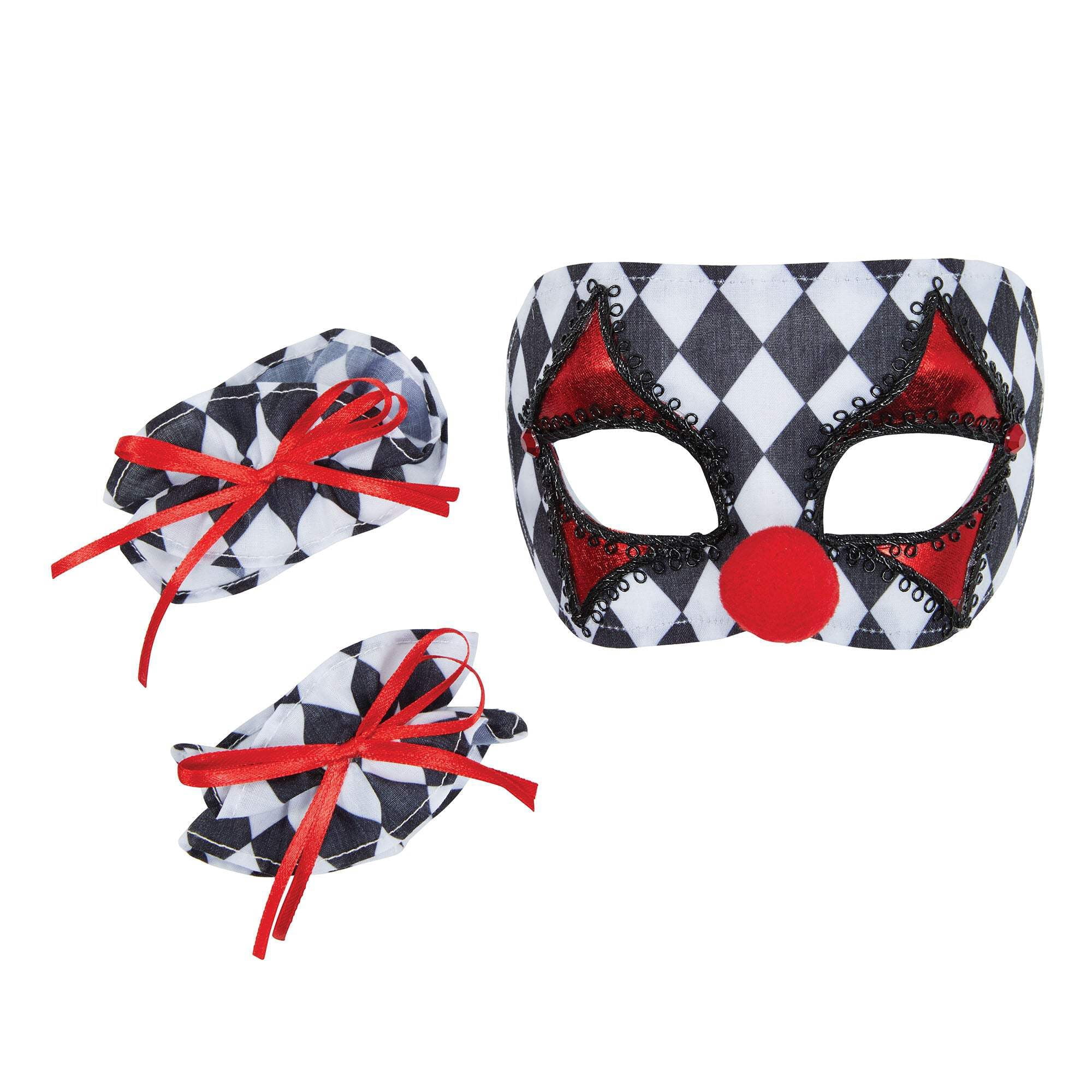 Clown Mask Cuffs Set Instant Disguise Kits Party Male Kids White Fancy ...