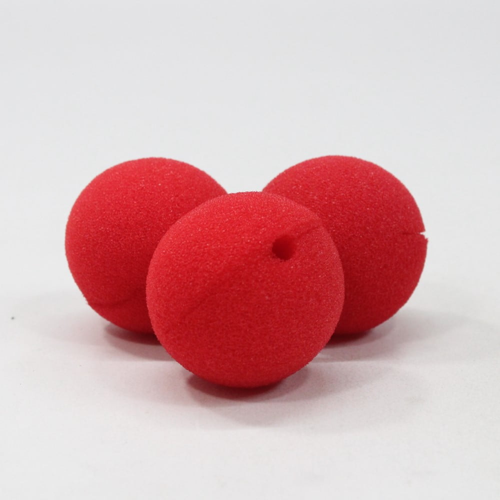 Clown Nose - Soft Foam - One Size Fits All - Costume (Red - Set of 3 ...