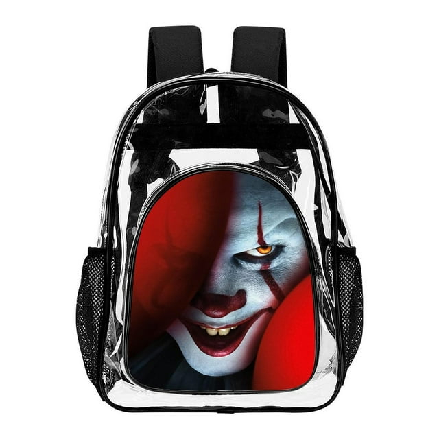 Clown Pennywise Transparent Backpack Satchel Bookbag Schoolbag Daily ...