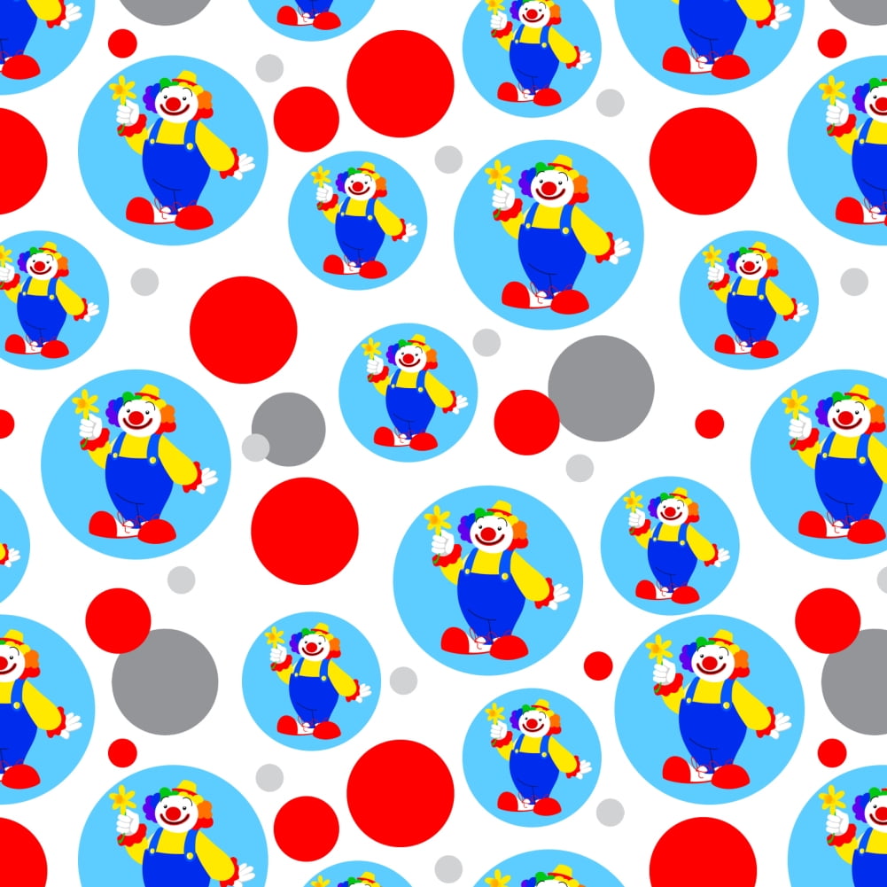 Clown with Flower and Big Shoes Premium Gift Wrap Wrapping Paper Roll ...