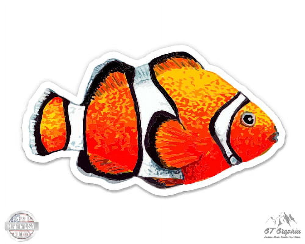 Clownfish - 8" Vinyl Sticker - For Car Laptop I-Pad - Waterproof Decal ...