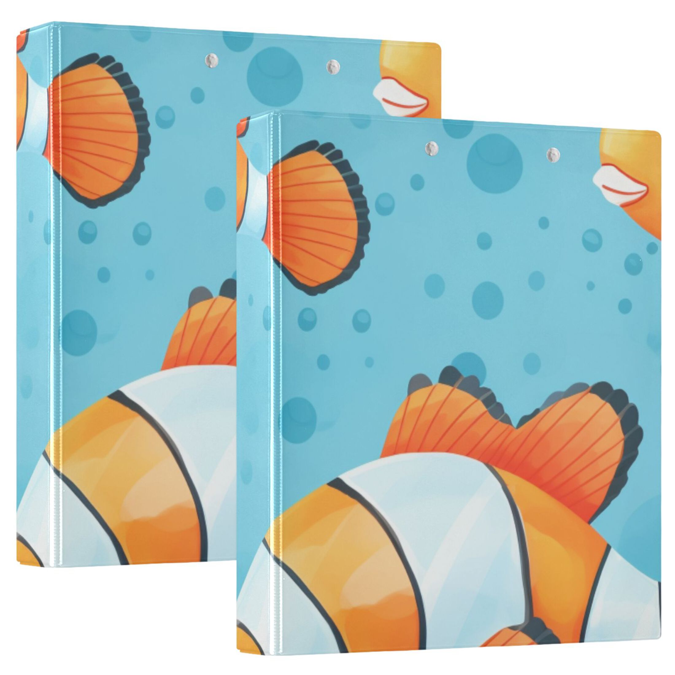 Clownfish Fish 3 Ring Binders 1.5 inch Hardcover File Folders with ...