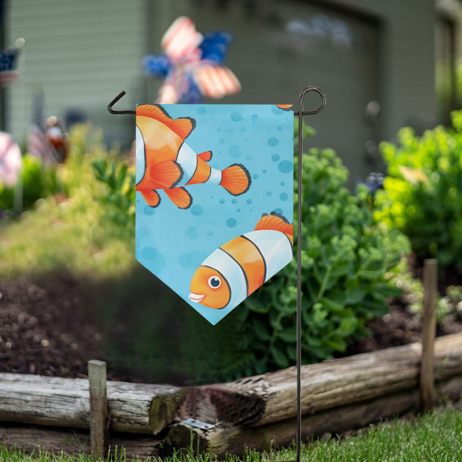 Clownfish Fish Garden Flag 18" x 12.5" Double Sided Yard Lawn Outdoor ...