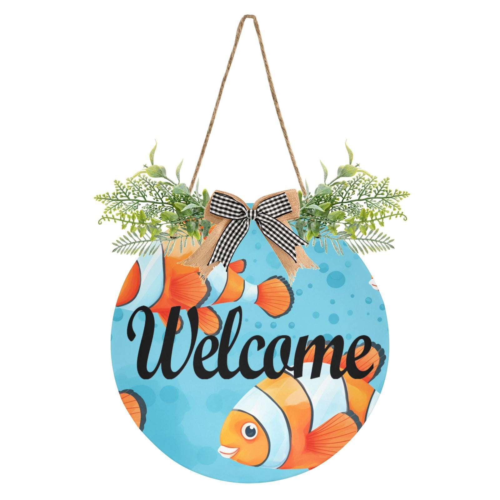 Clownfish Fish Welcome Sign for Front Door Wreath Door Sign for ...
