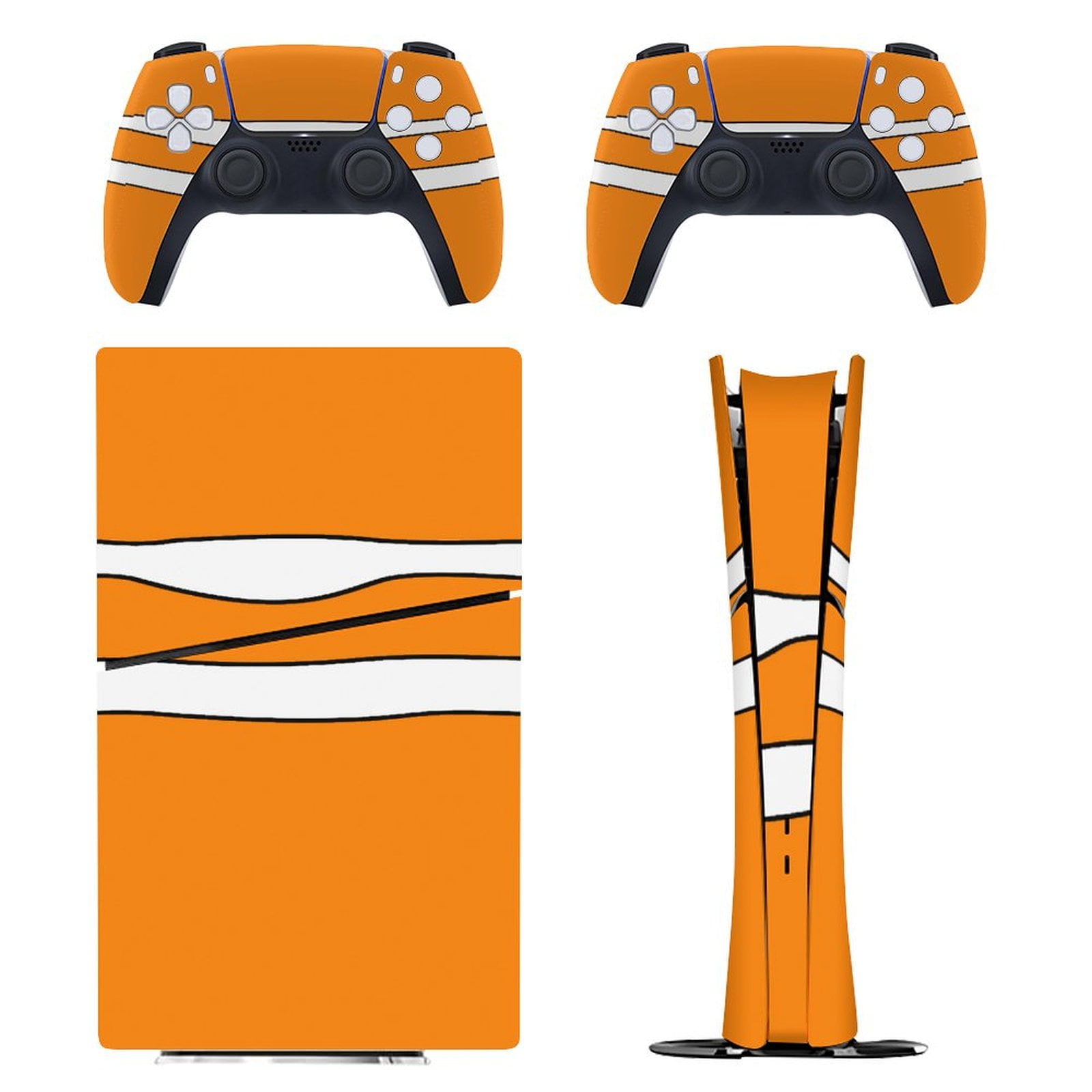 Clownfish Pattern Orange White PS5/PS5 Pro/PS5 Slim Digital Disc Skin ...