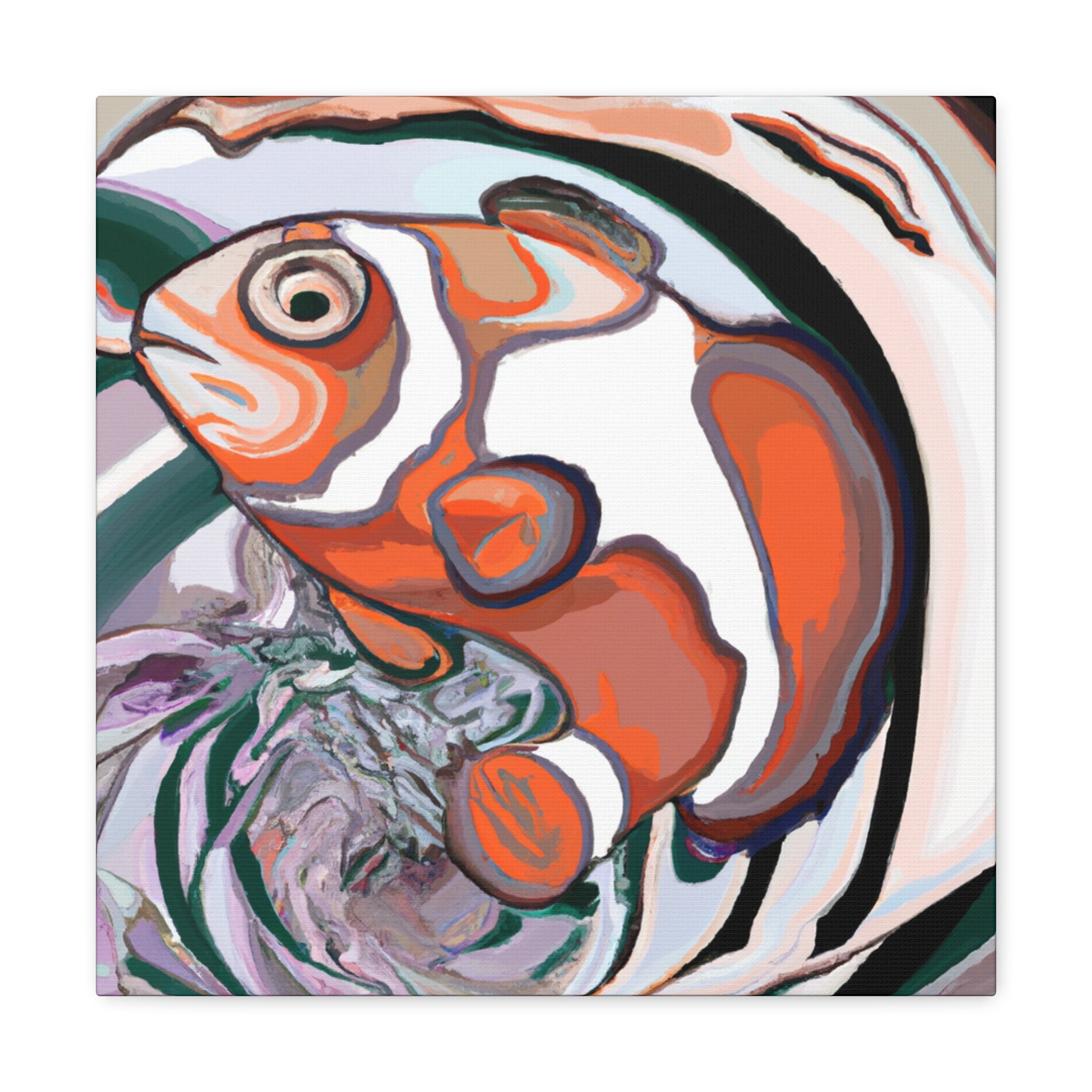 Clownfish Under Sea-glass - Canvas - Walmart.com