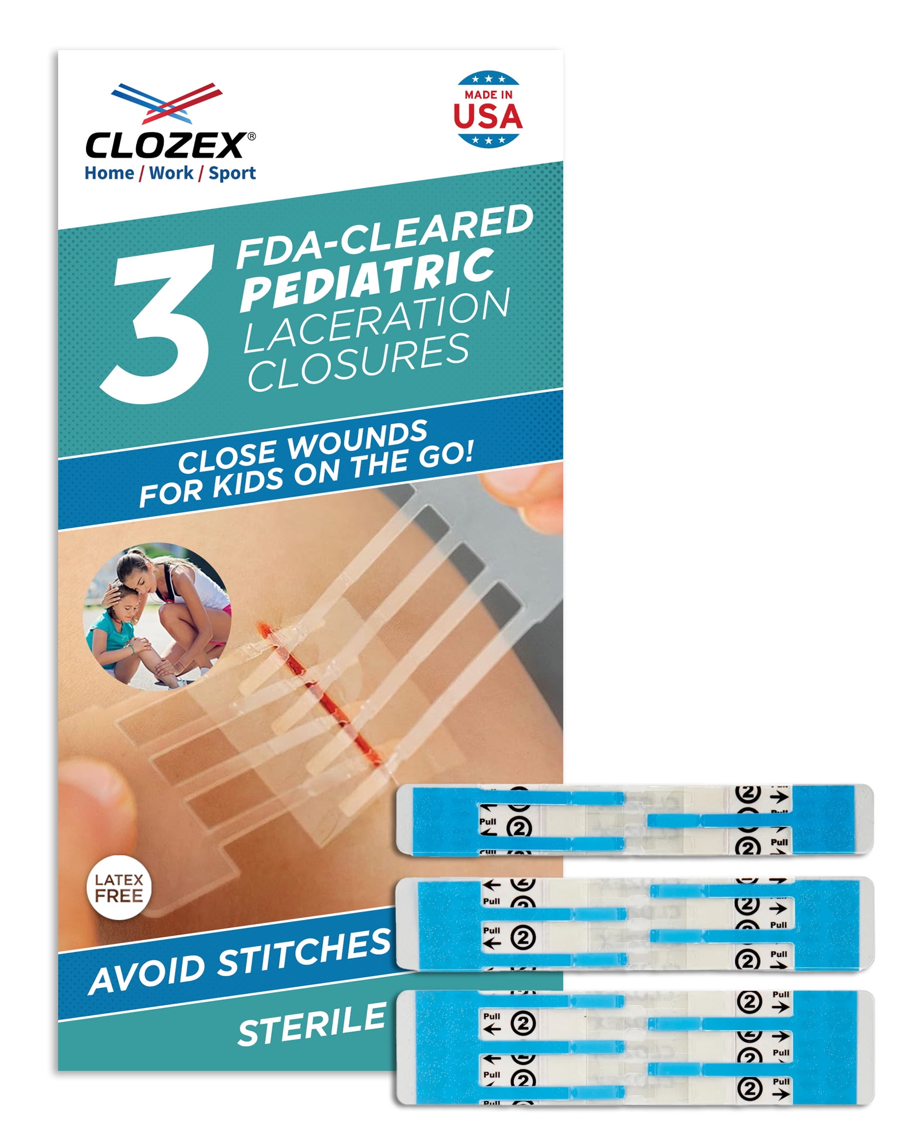 Clozex Pediatric Laceration Closures - Repair Wounds Without Stitches ...