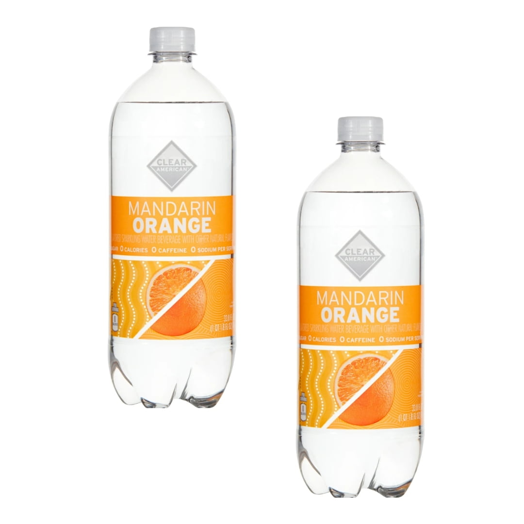CLR American Sparkling Water Mandarin Orange 33.8 fl oz Pack of 2 Zero Calorie Refreshing Drink ...