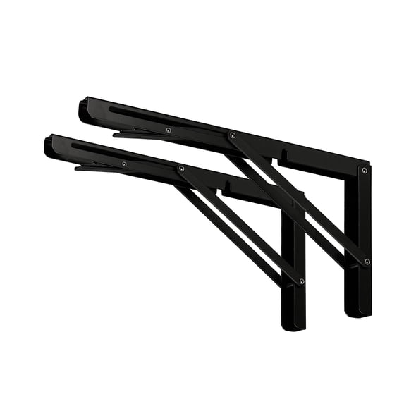 Clt 16" Black Folding Shbrackets Max. Load 440 Lb Heavy Duty Diy Wall ...