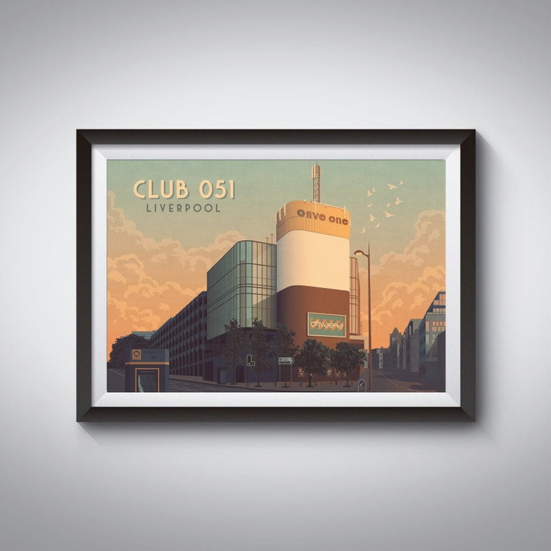Club 051 Liverpool Nightclub Poster - 90s Dance Music Vintage Print ...