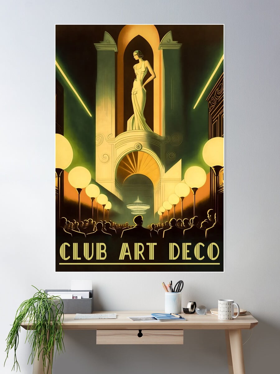 Club Art Deco - Vintage Poster Of A Nightclub In The 1920S/30S Poster ...