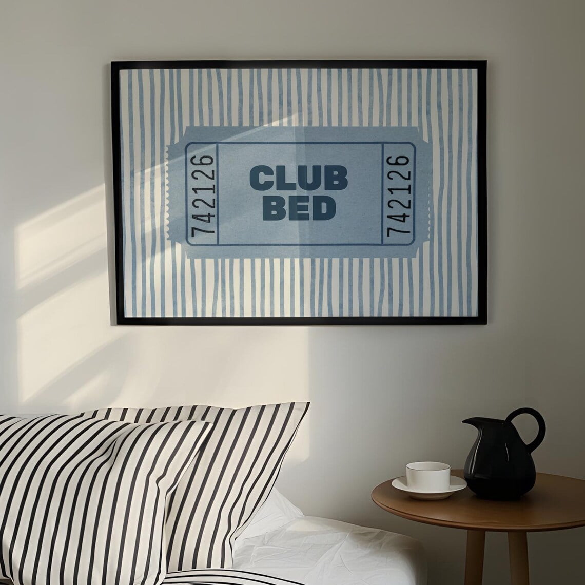 Club Bed Wall Art Print, Vintage Ticket Bedroom Poster Unframed Paper ...