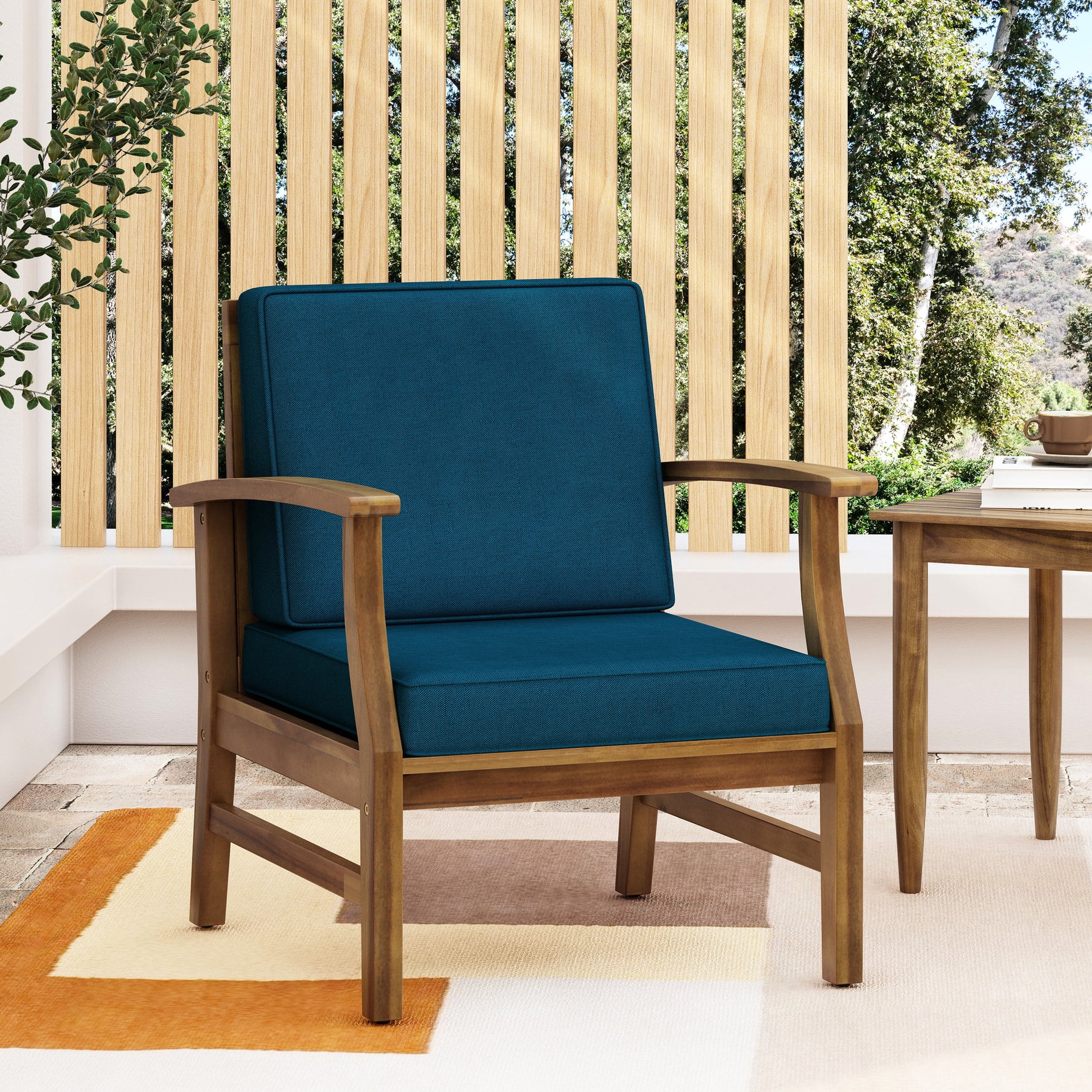 Club Chair | Patio Seating with Sophisticated Appearance | Slat Paneled ...