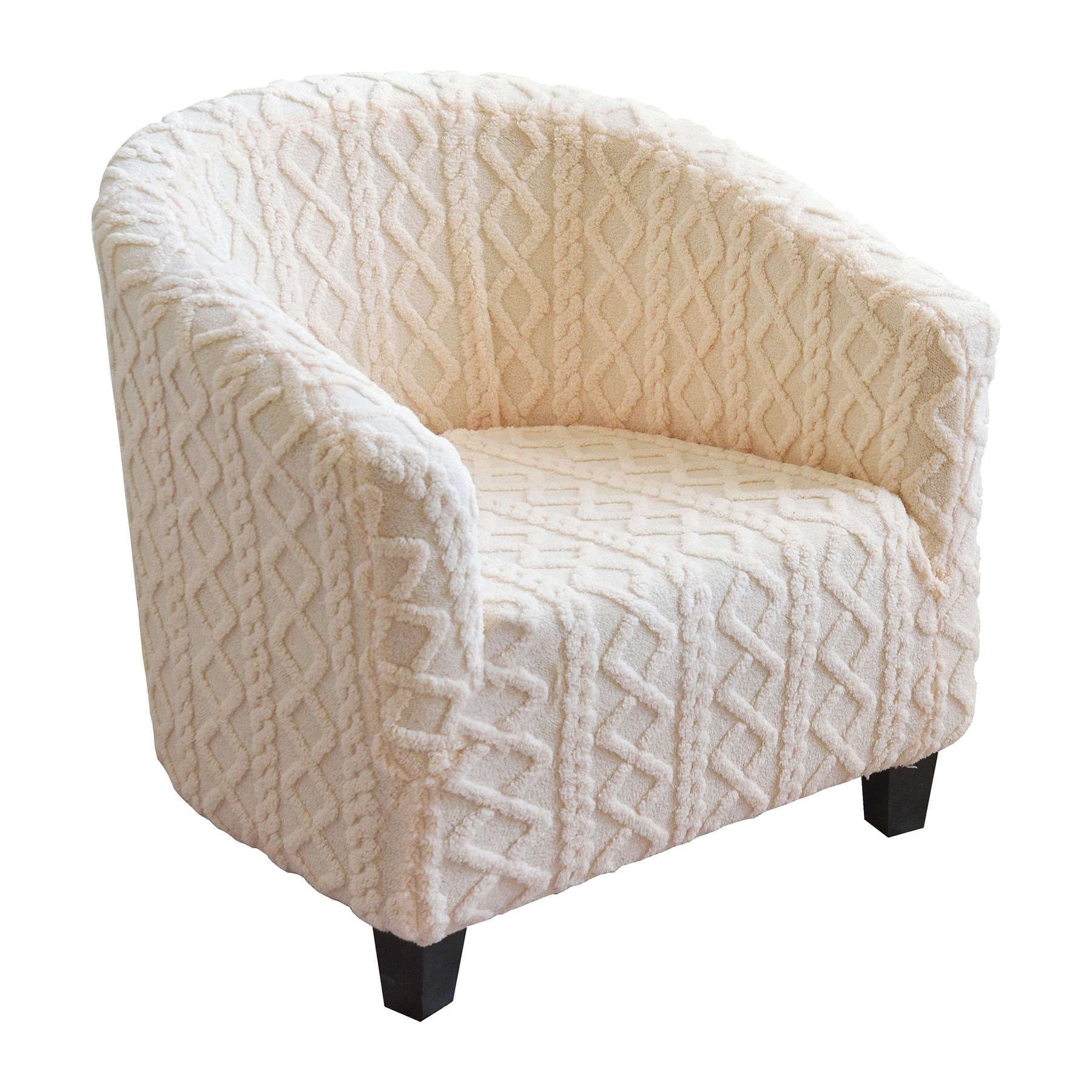 Club Chair Slipcover 1 Piece, Plush Tub Chair Slipcover Stretch Tub ...
