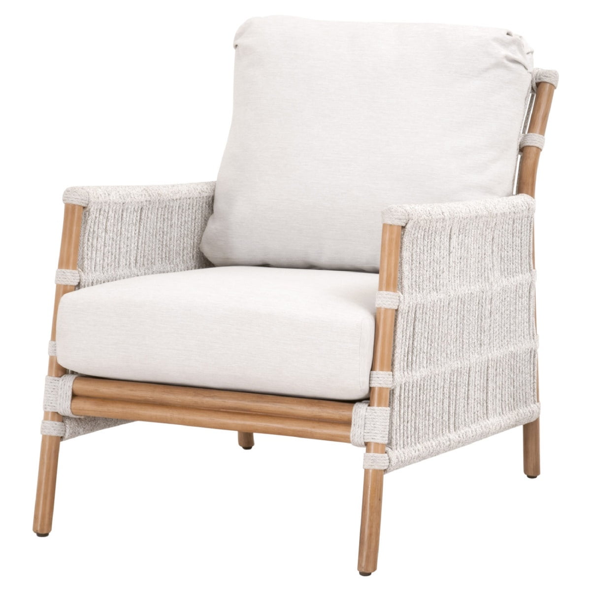 Club Chair with Rattan Frame and Woven Design, White - Walmart.com