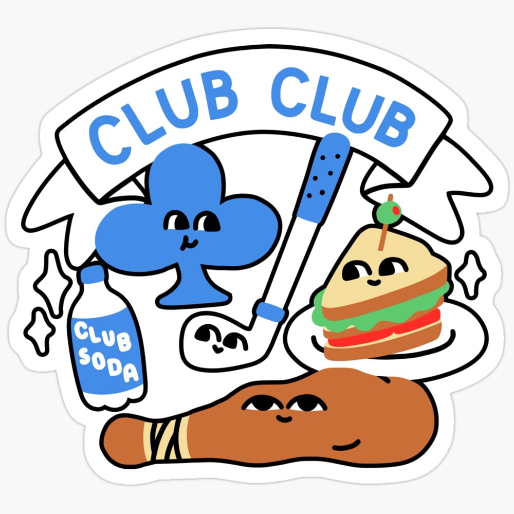 Club Club (Cute Version) Sticker Phone Decal Water Bottle Stickers Car ...
