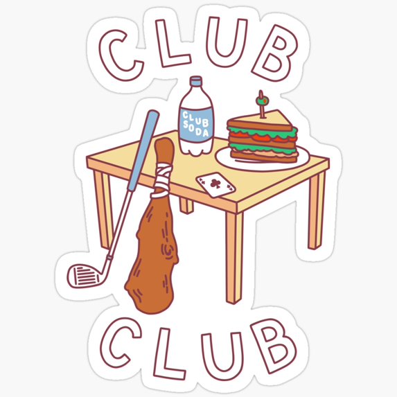 Club Club Sticker Phone Decal Water Bottle Stickers Car Decals, Laptop ...