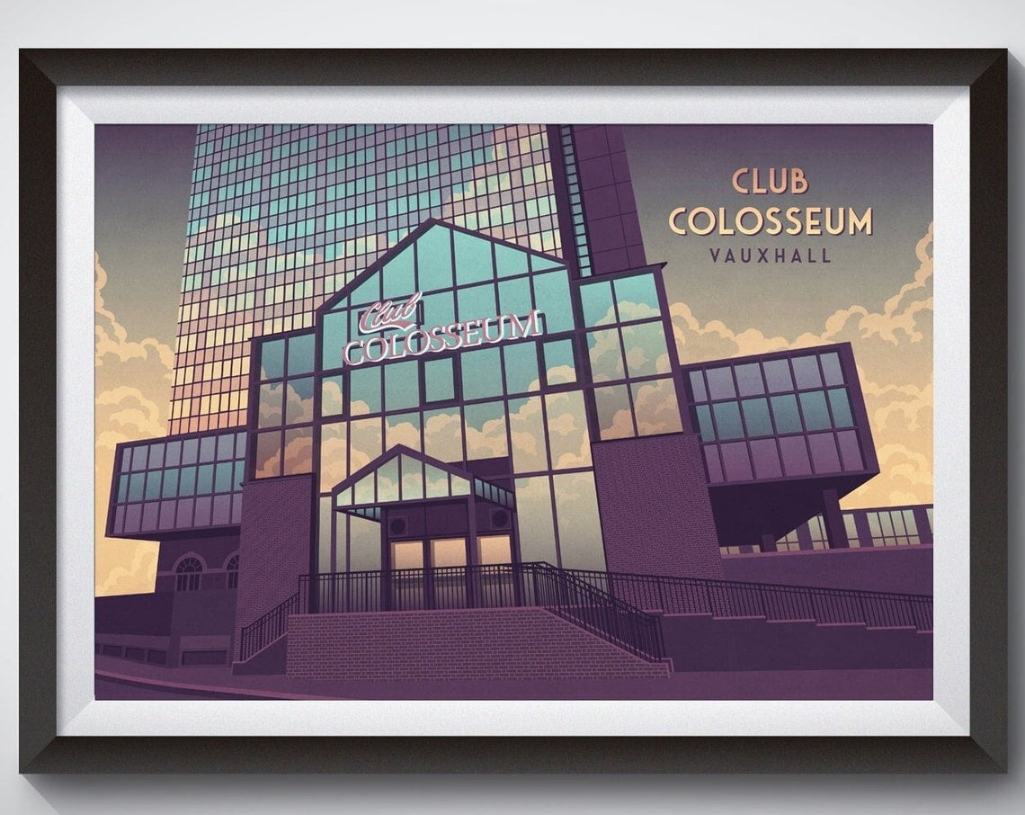 Club Colosseum Nightclub Poster, Vauxhall London Travel Print ...