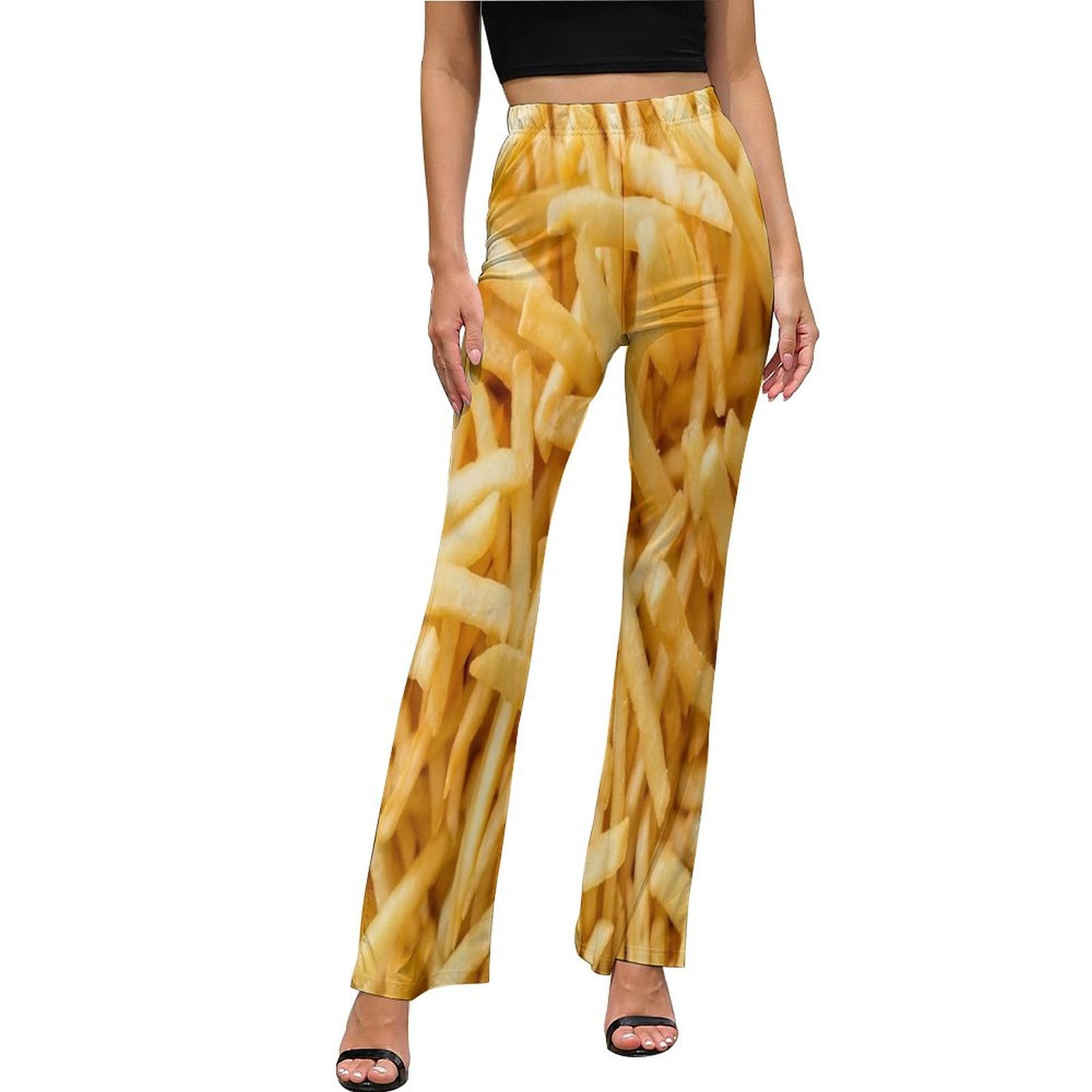 Club Food Holiccc High Waisted Casual Flared Trousers Summer Home Pants ...
