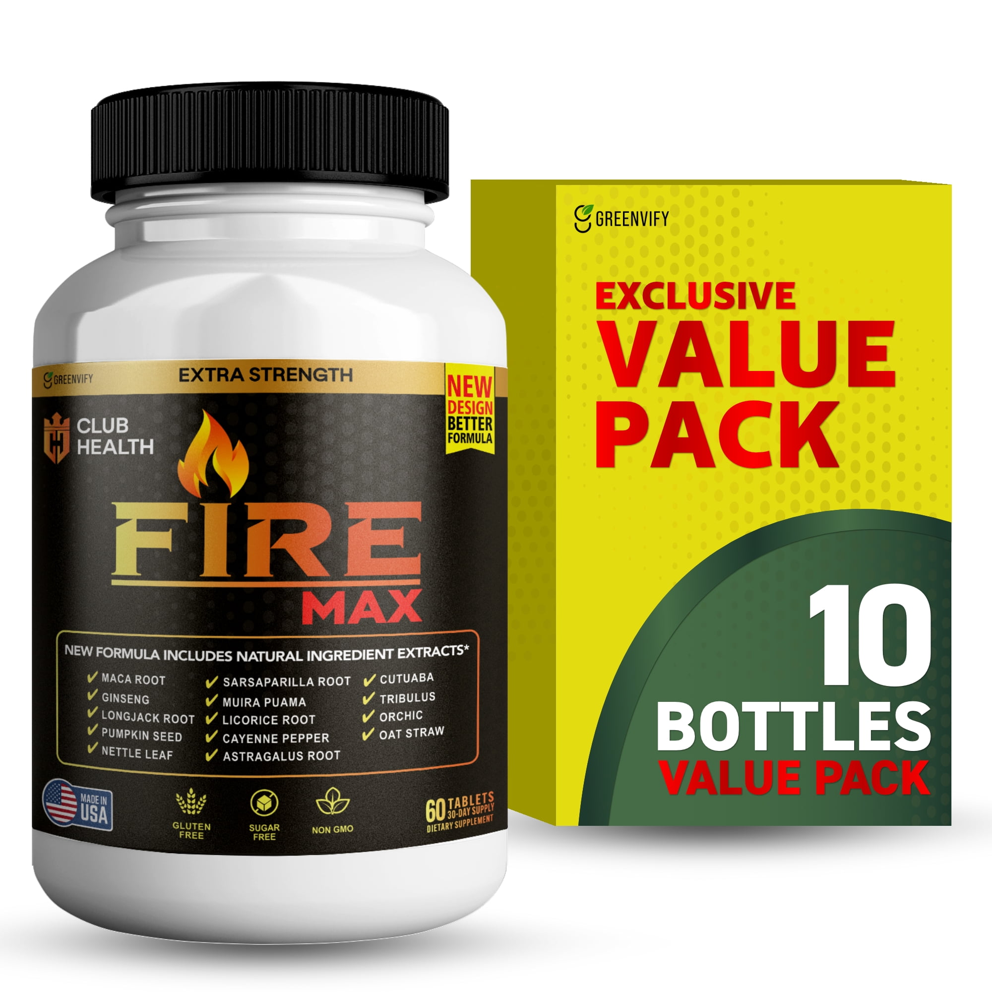 Club Health Fire Max Extra Strength Male Supplement, 60 Tablets ...