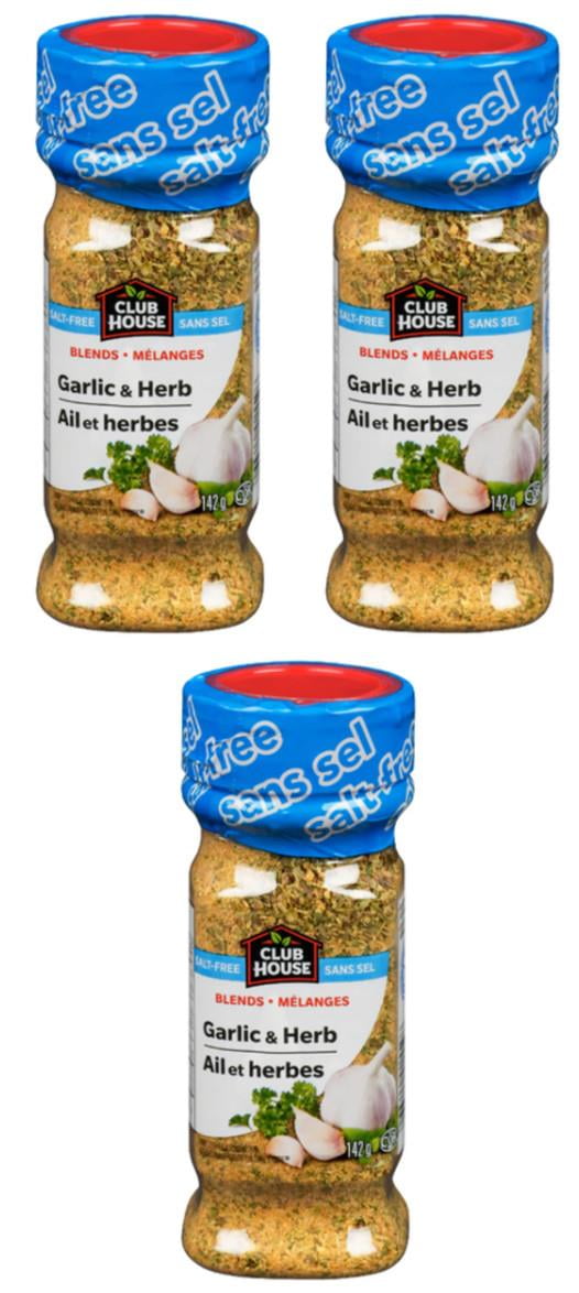 Club House Seasoning Blends Salt Free Garlic & Herb 142g (3 Pack ...