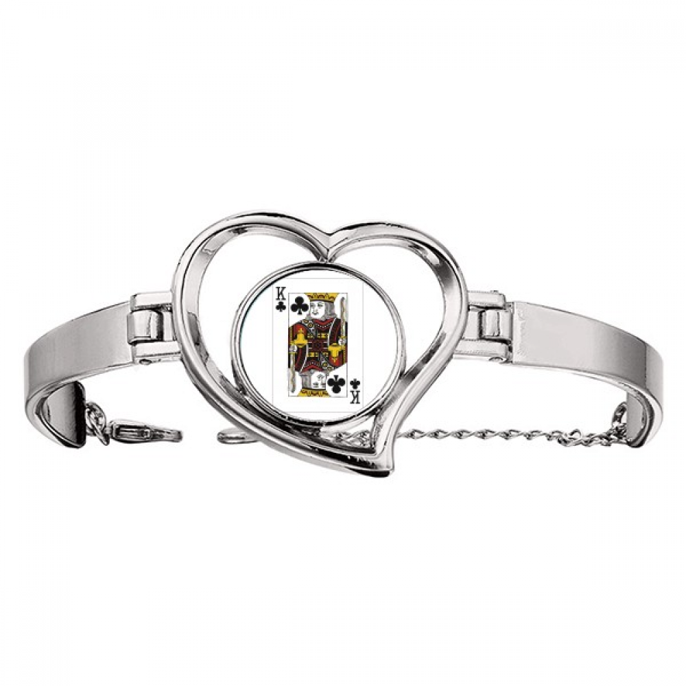 Club K Playing Cards Pattern Bracelet Heart Jewelry Wire Bangle ...