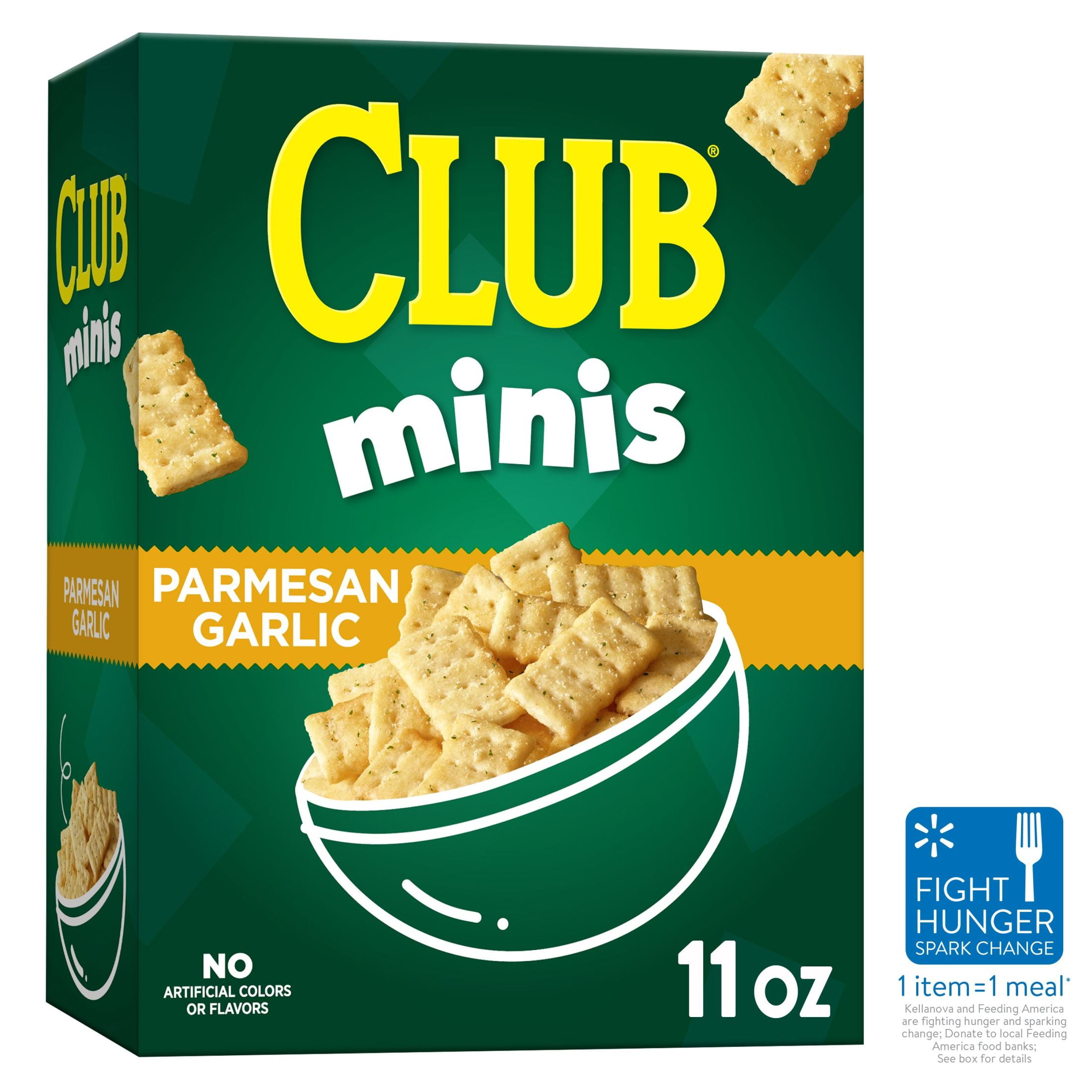 Club Minis Parmesan Garlic Mini Crackers, Lunch Snacks, 11 oz - Walmart.com