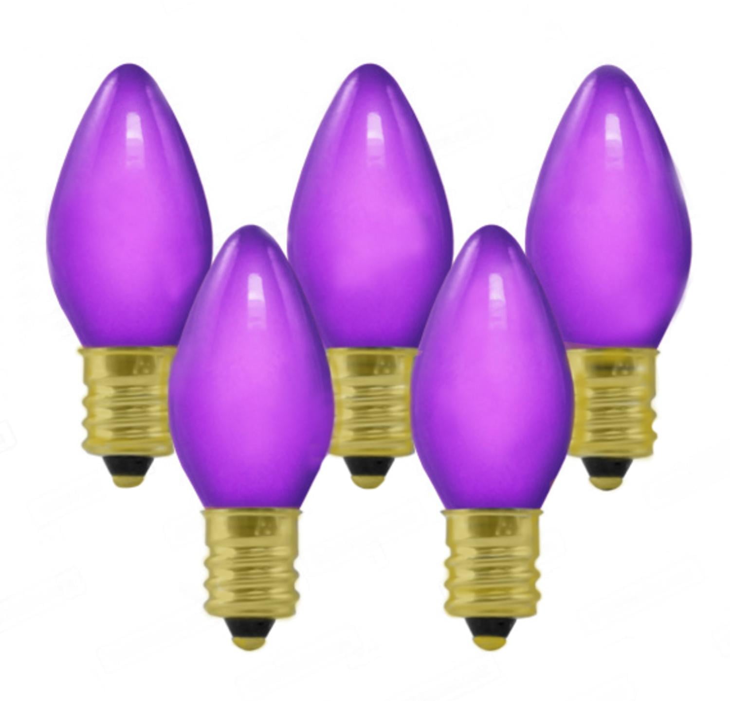 Club Pack of 25 C7 Ceramic Pinkish Purple Replacement Christmas Light ...