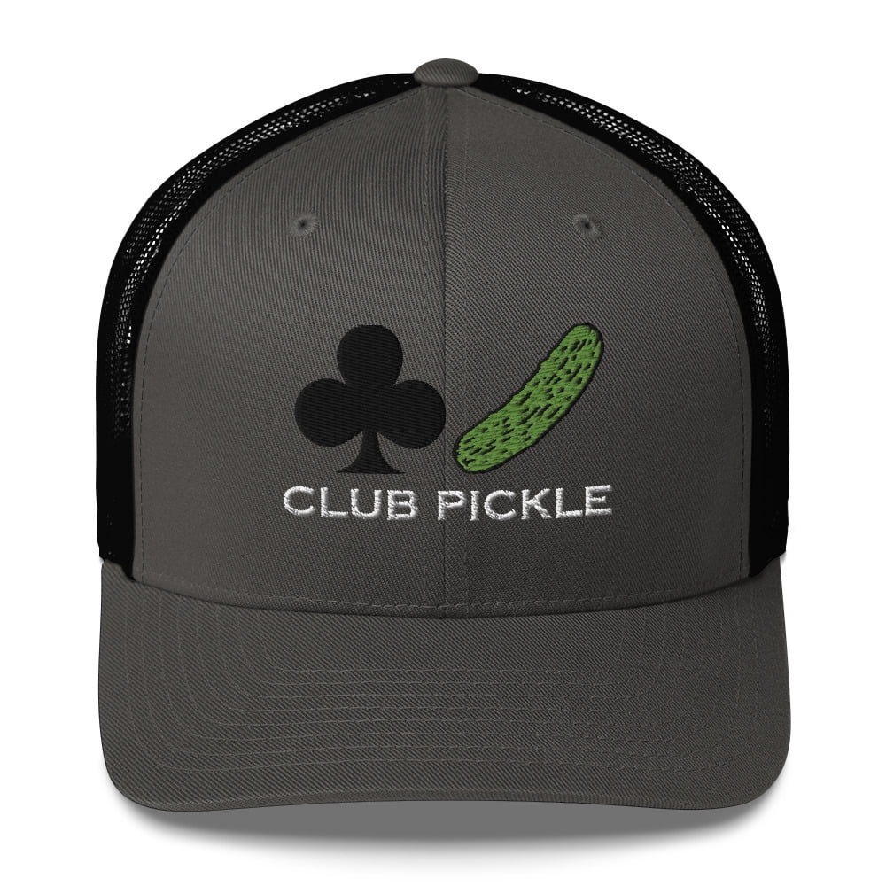 Club Pickle Hat Trucker Cap Pickleball Hat (Charcoal/ Black) - Walmart.com