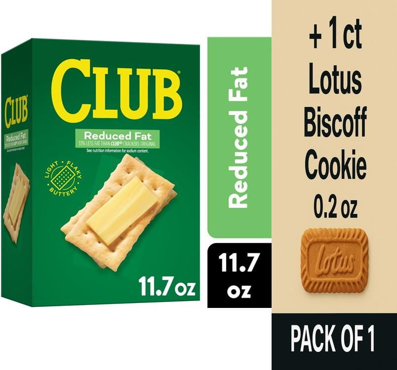 Club Reduced Fat Crackers 11.7 oz - Pack of 1 & Lotus Biscoff Cookie ...