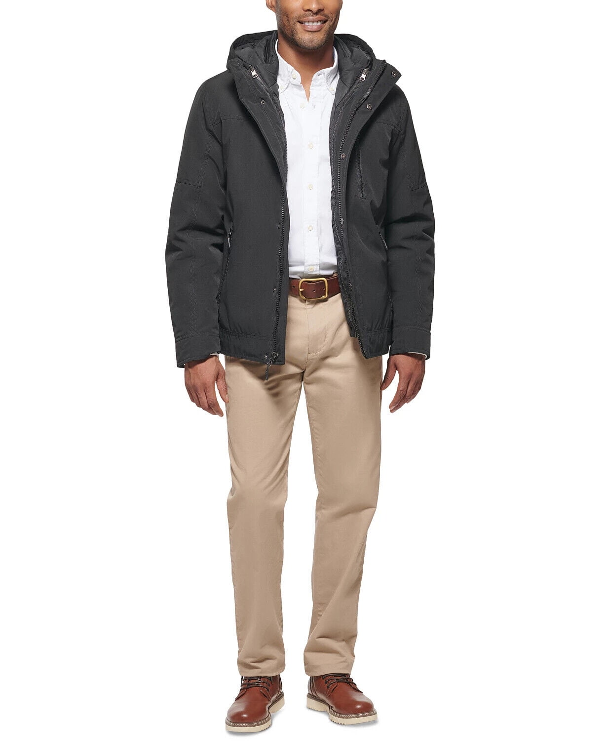 Club Room Mens 3 in 1 Hooded Parka Coat, Black, XX-Large - Walmart ...
