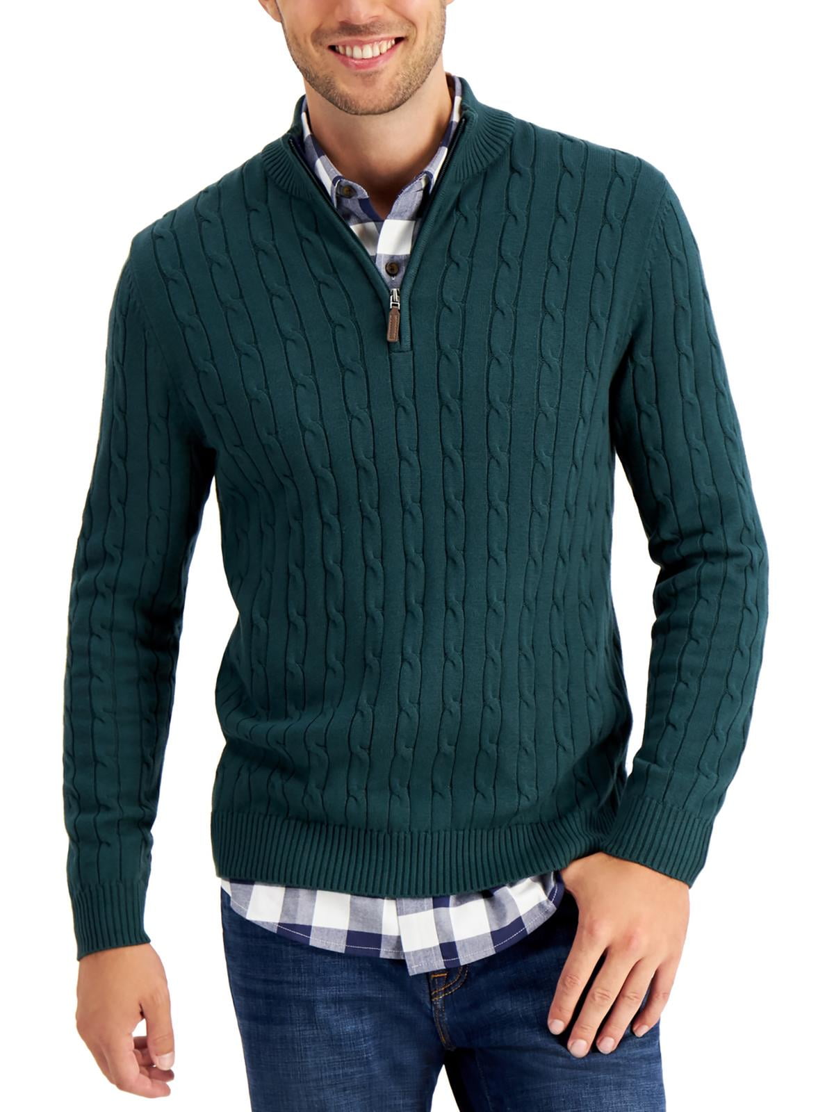 Club Room Mens Cotton 1/4-Zip Pullover Sweater - Walmart.com