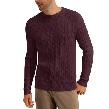 Club Room Mens Cable Knit Crewneck Sweater - Walmart.com