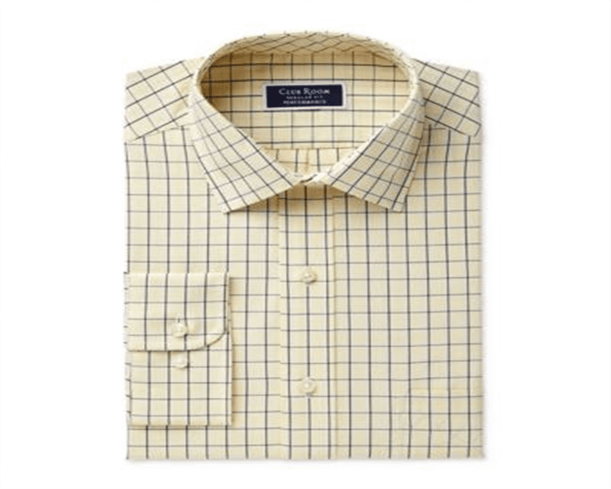 Club Room Men's Classic/Regular Fit Performance Windowpane Dress Shirt ...